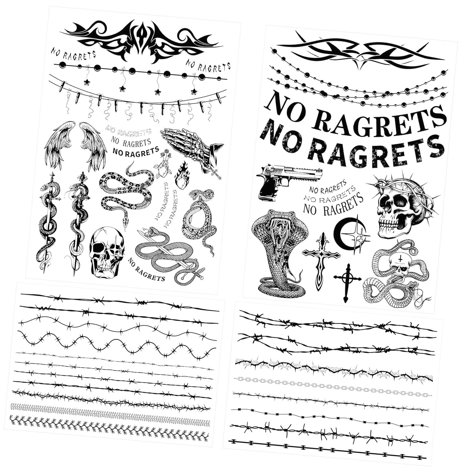Myst Design Temporary Barbed Wire and Tramp Stamp Tattoo Stickers for ...