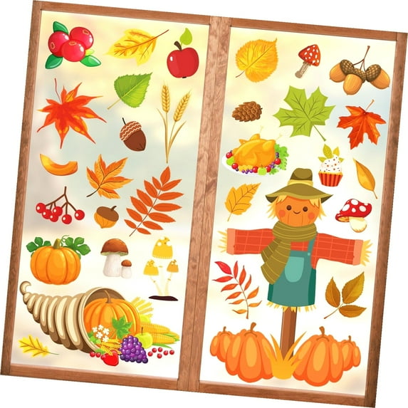 Myst Design Thanksgiving Fall Window Clings Decorations, Fall Clings ...