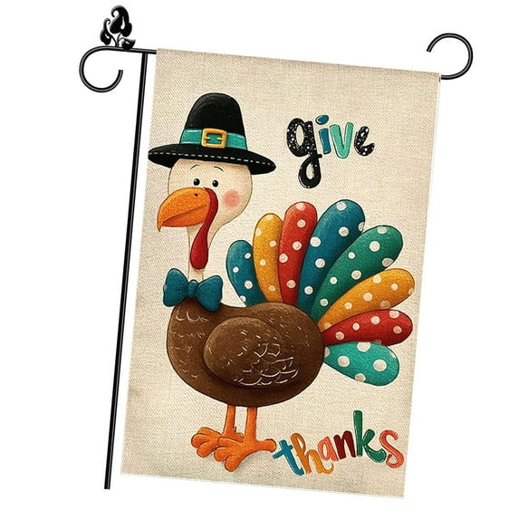 Myst Design Thanksgiving Happy Turkey 12x18 Inch Double Sided ...