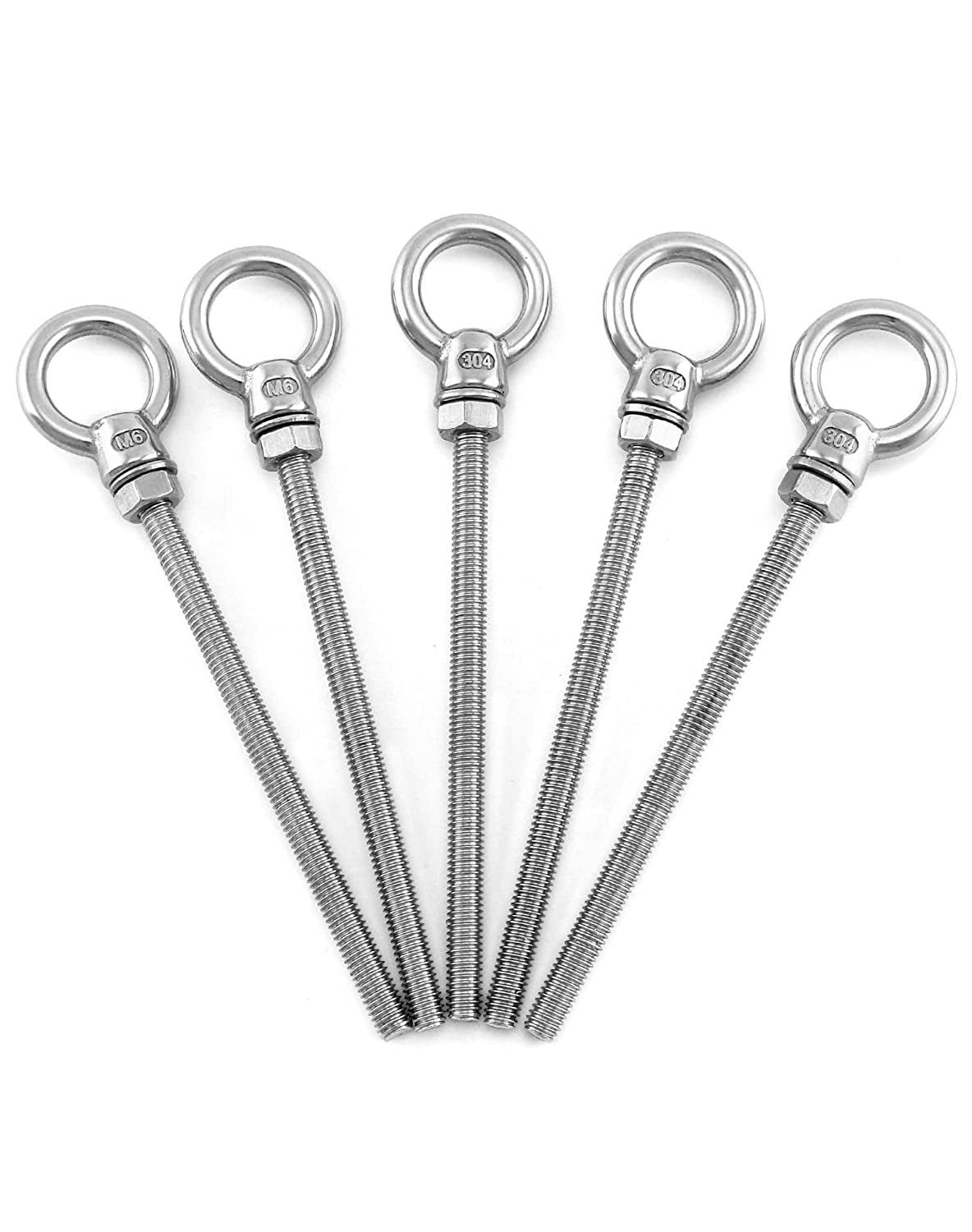 Myst Design Threaded Eye Bolts, 10 Units 1/2"x4" Long Steel Marine ...