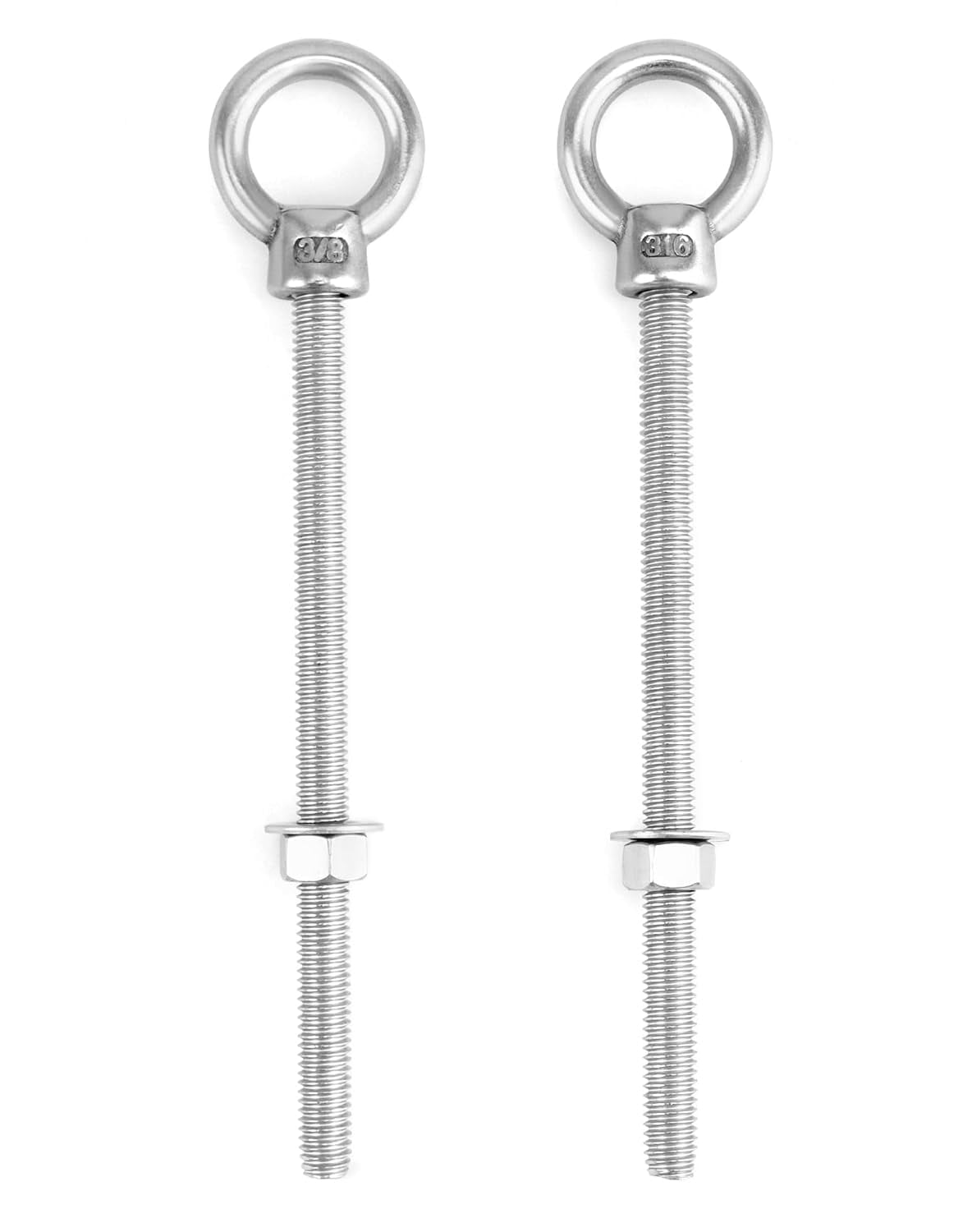 Myst Design Threaded Eye Bolts, 10 Units 1/2"x4" Long Steel Marine ...