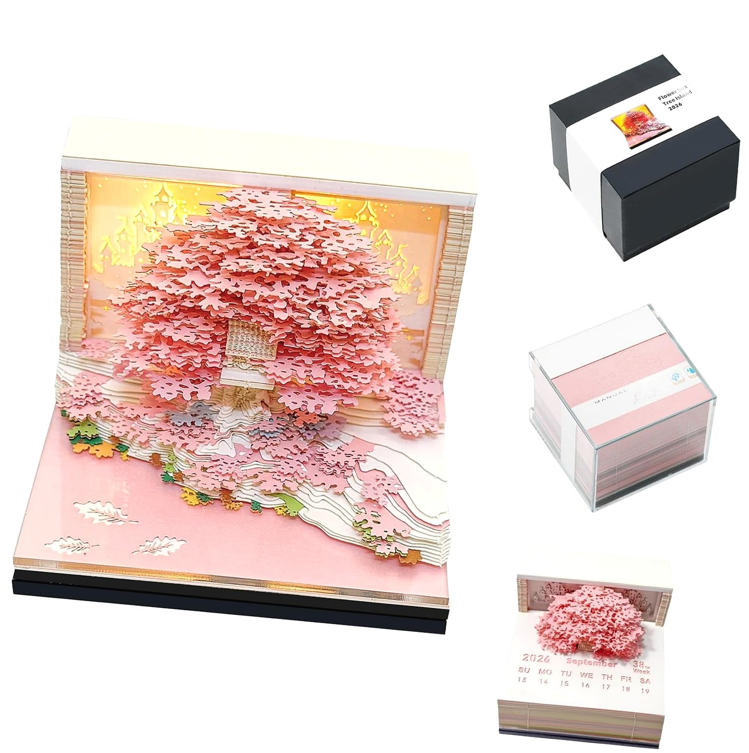 Myst Design Time Pieces Calendar, 3D Notes Desk Calendar 2026 Memo ...