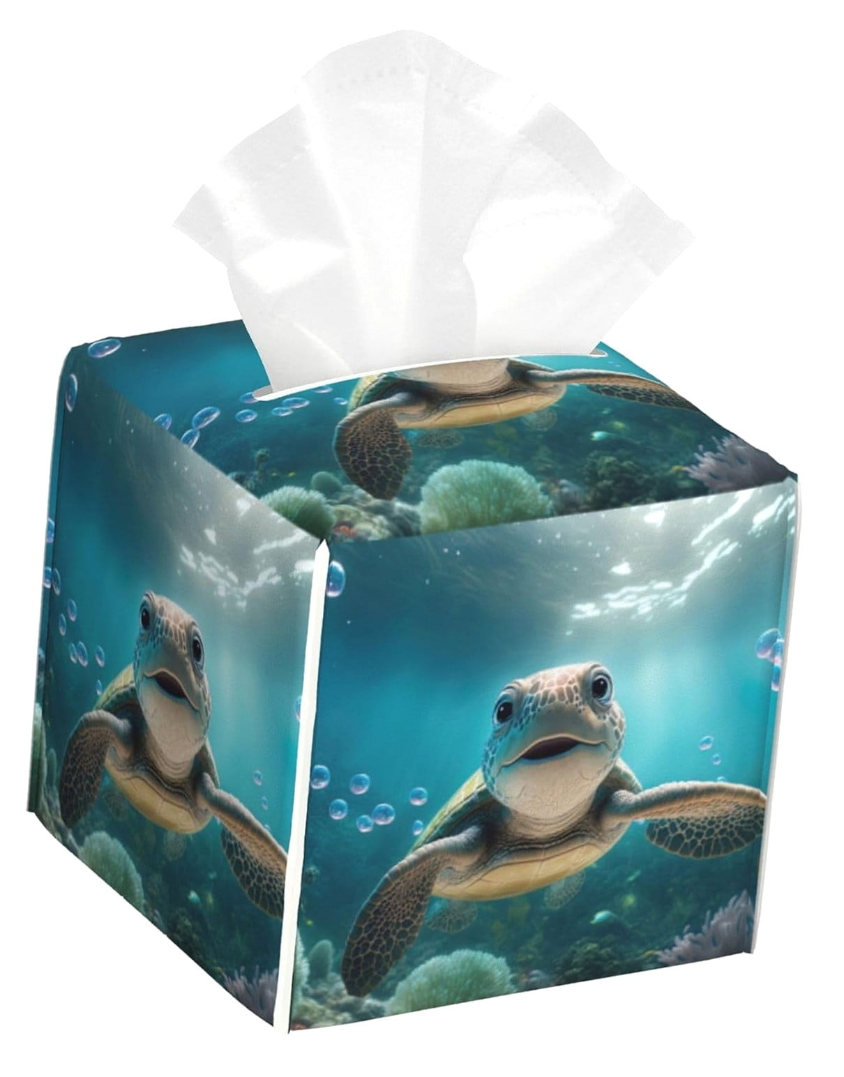 Myst Design Tissue Box Cover Square, Turtle Tissue Box Holder Facial ...