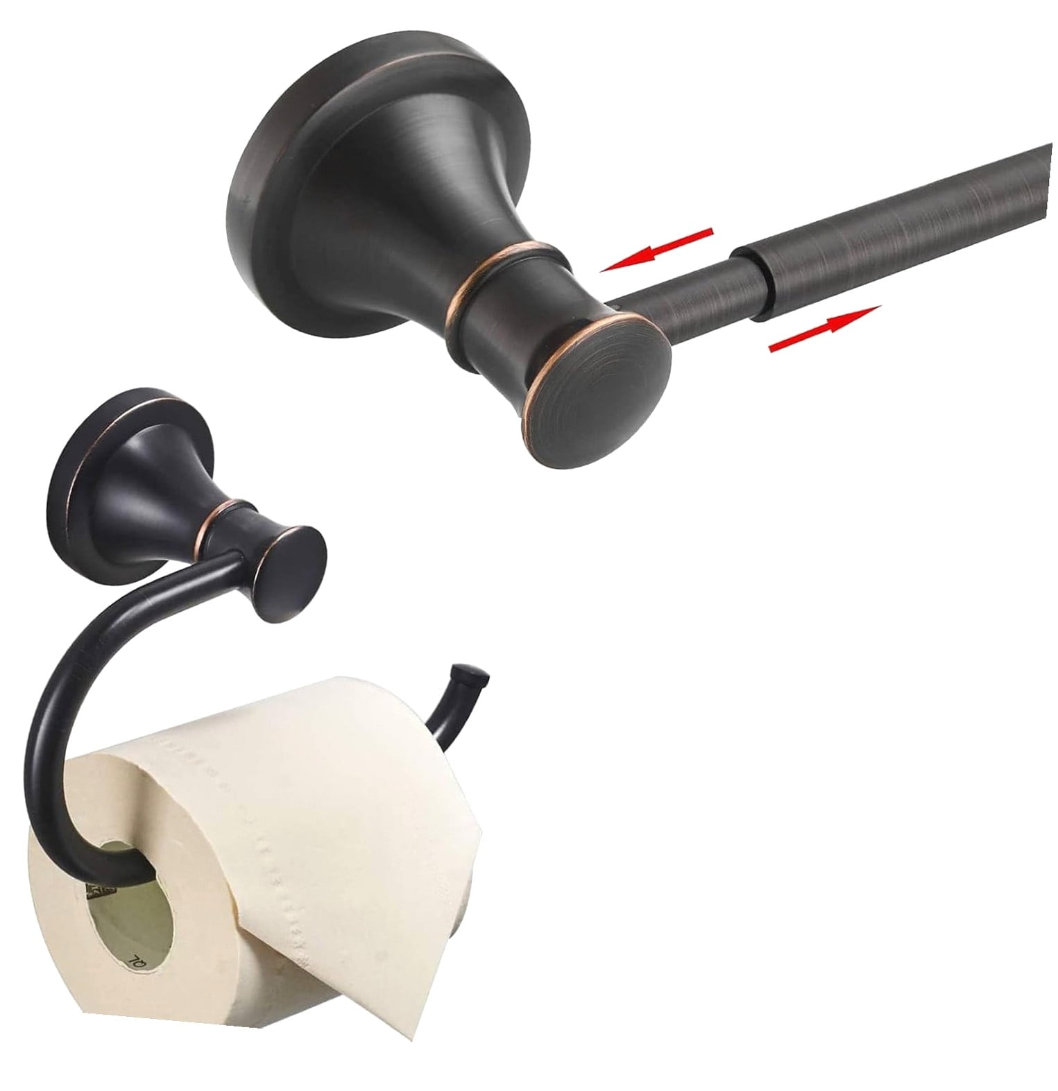 Myst Design Toilet Tissue Paper Holder with 16.5 to 28.7 Inch Rack for ...