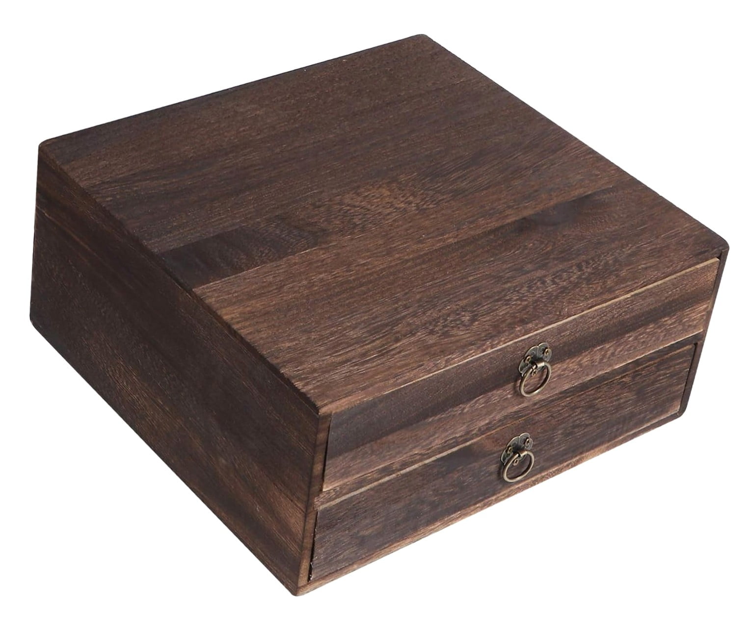 Myst Design Two-Tier Wooden Desk Drawer Organizer Desktop Storage ...