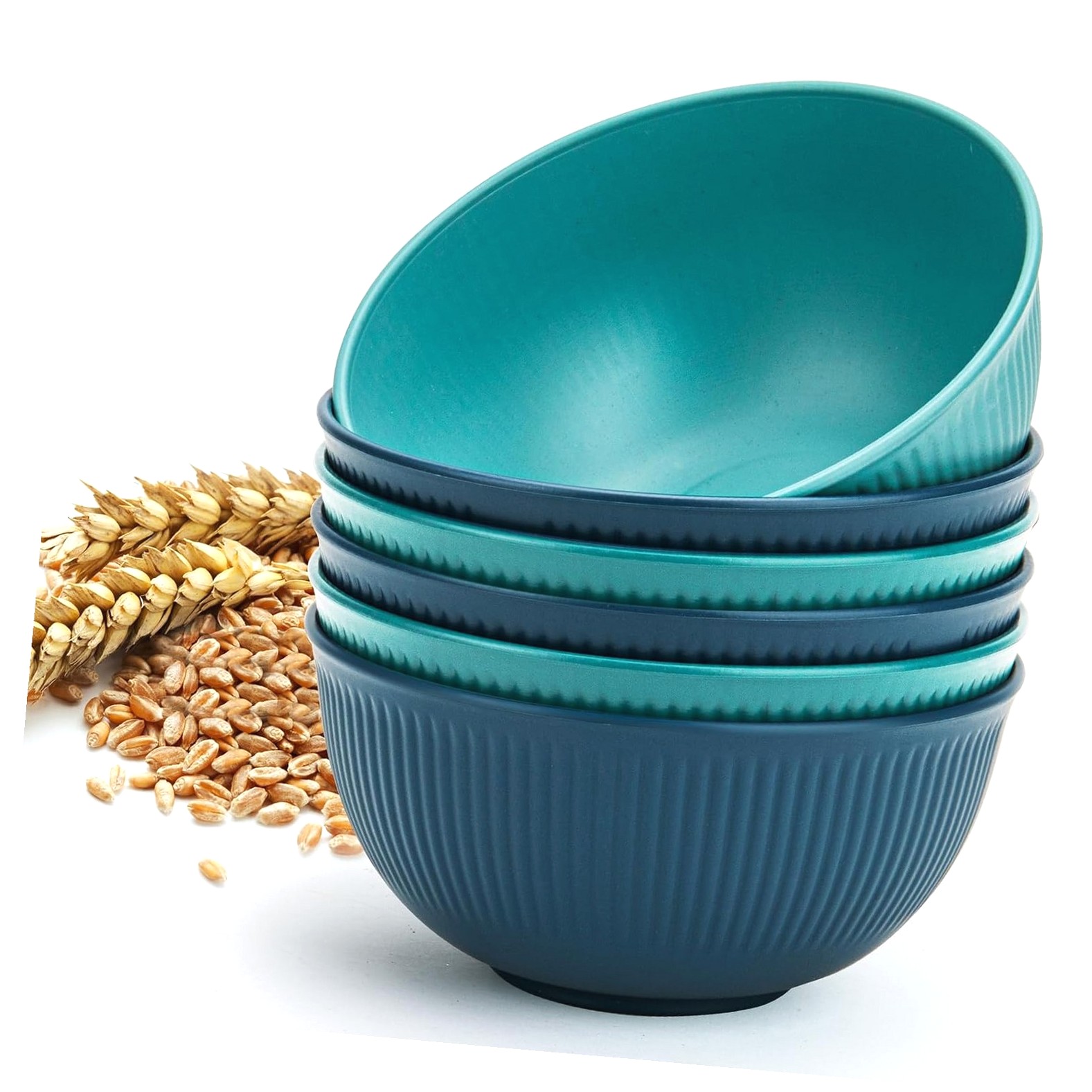 Myst Design Unbreakable Cereal Bowls 24 oz, Plastic Bowls, Set of 6 ...