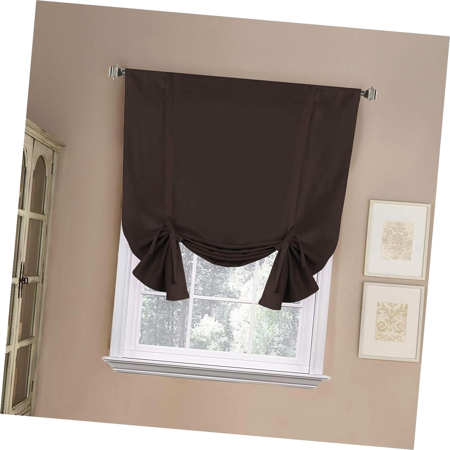 Myst Design VERSAILTEX Curtain for Bathroom Chocolate Brown Tie- Shade ...