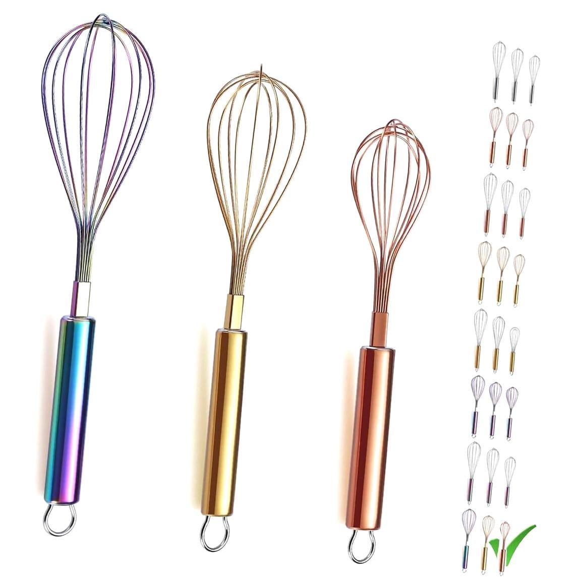 Myst Design Vibrant Whisks Collection - Stainless Steel 8" , 10" , 12 ...