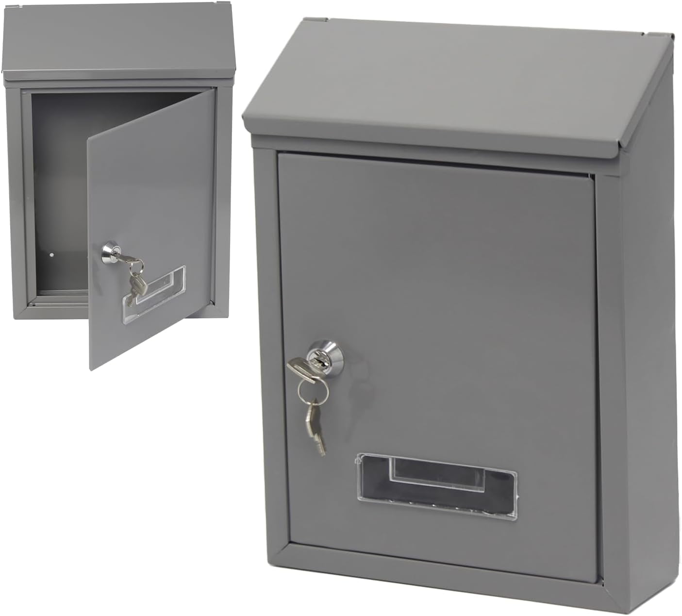 Myst Design Wall Mount Mailbox with Key Lock, Large Metal Mailbox for ...