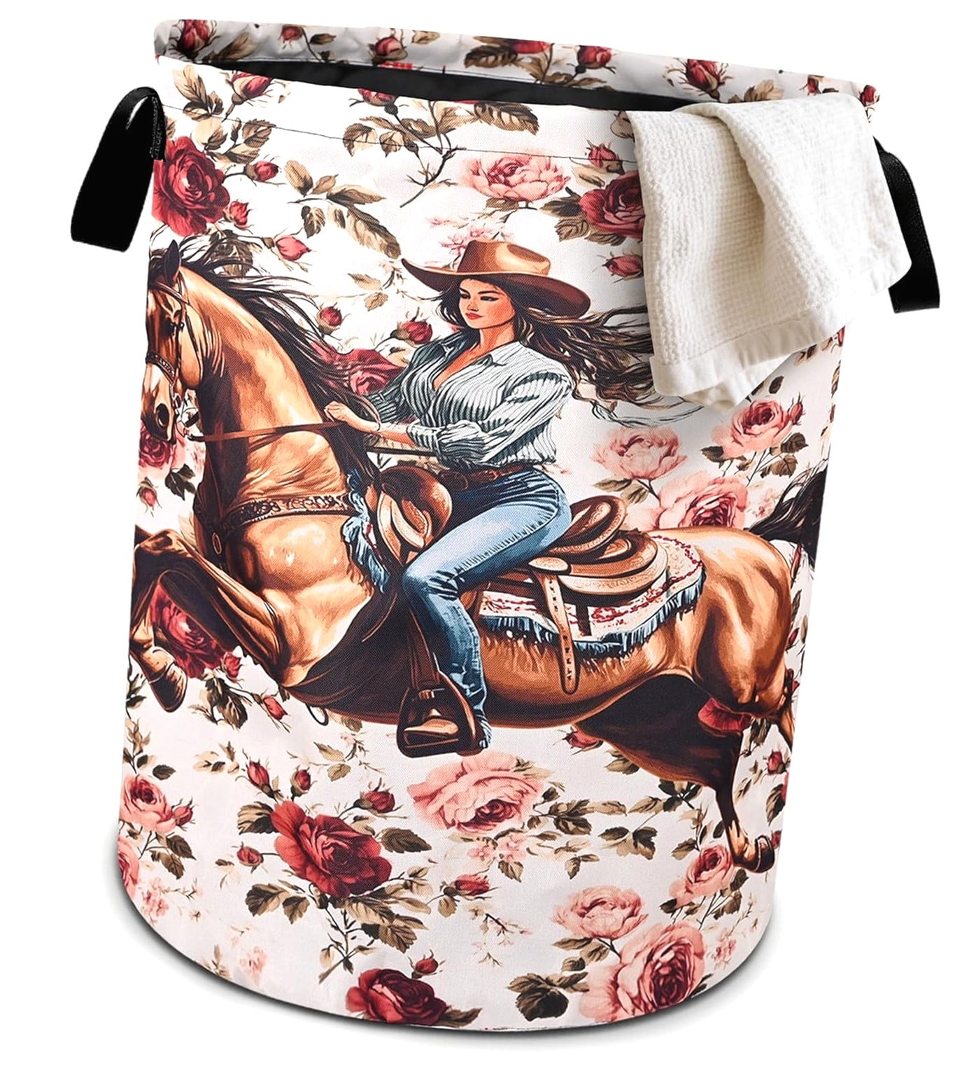 Myst Design Western Floral Laundry Basket Laundry Hamper With Handles ...