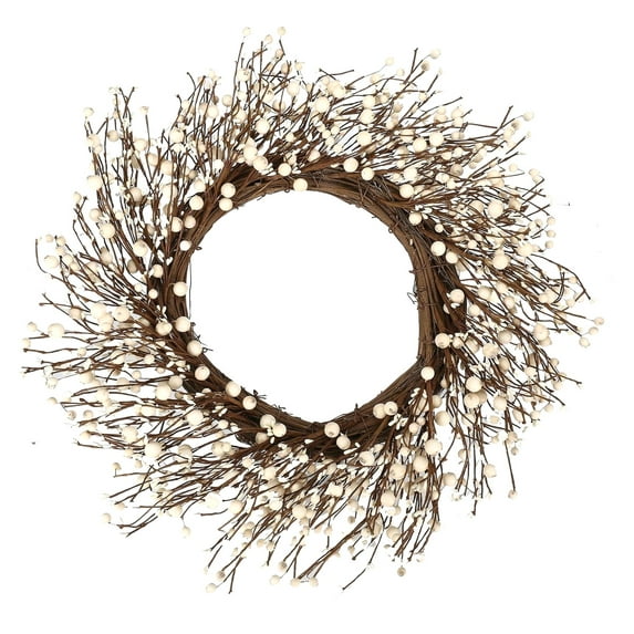 Myst Design White Berry Wreath 22 Inch Winter Wreath for Door with ...