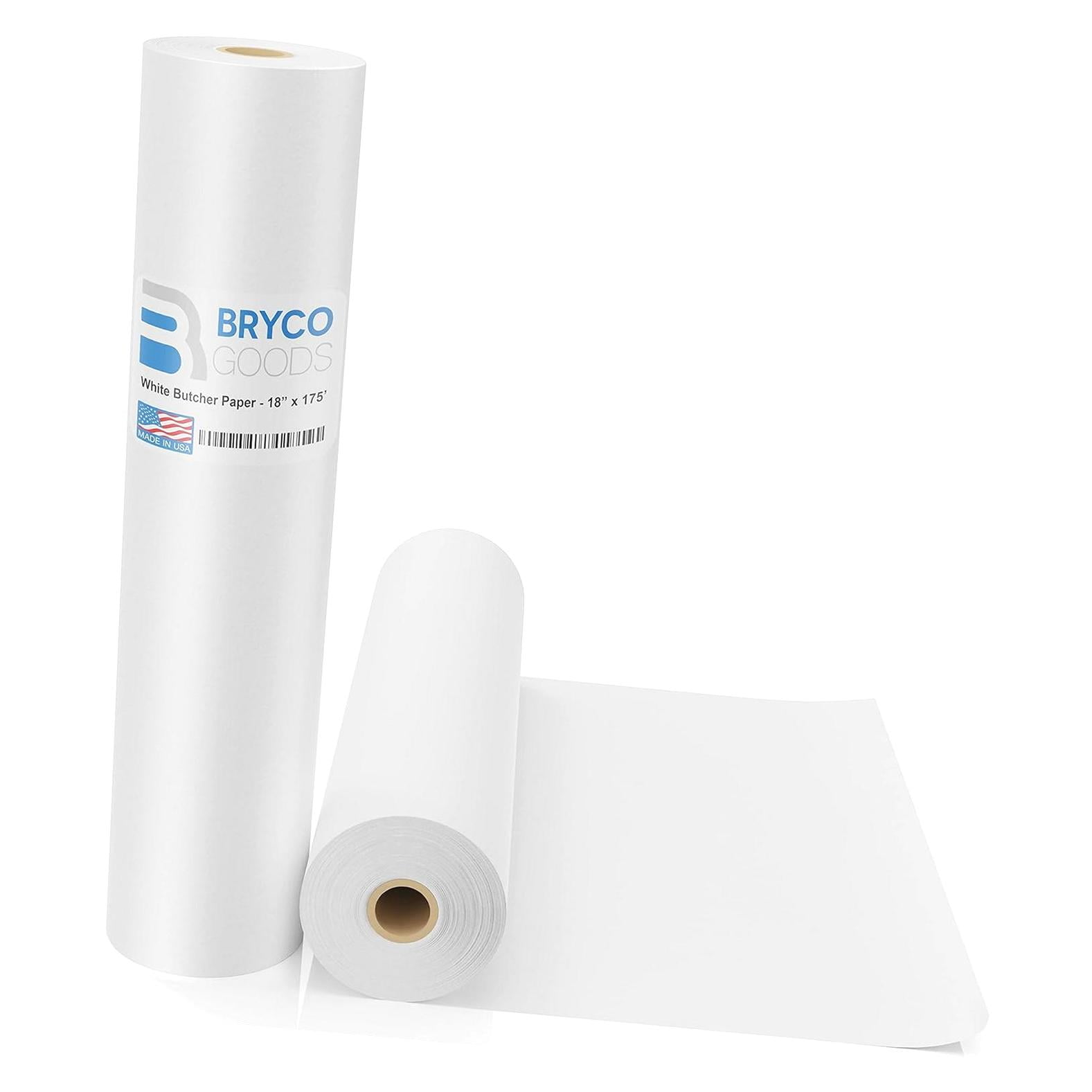 Myst Design White Kraft Butcher Paper Roll - 18 Inch x 175 Feet - Food ...