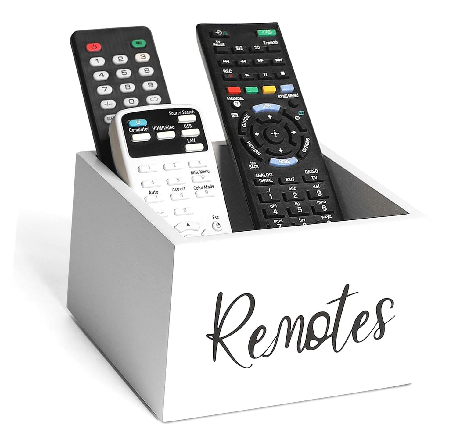 Myst Design Wood Remote Control Holder, TV Remote Control Organizer for ...