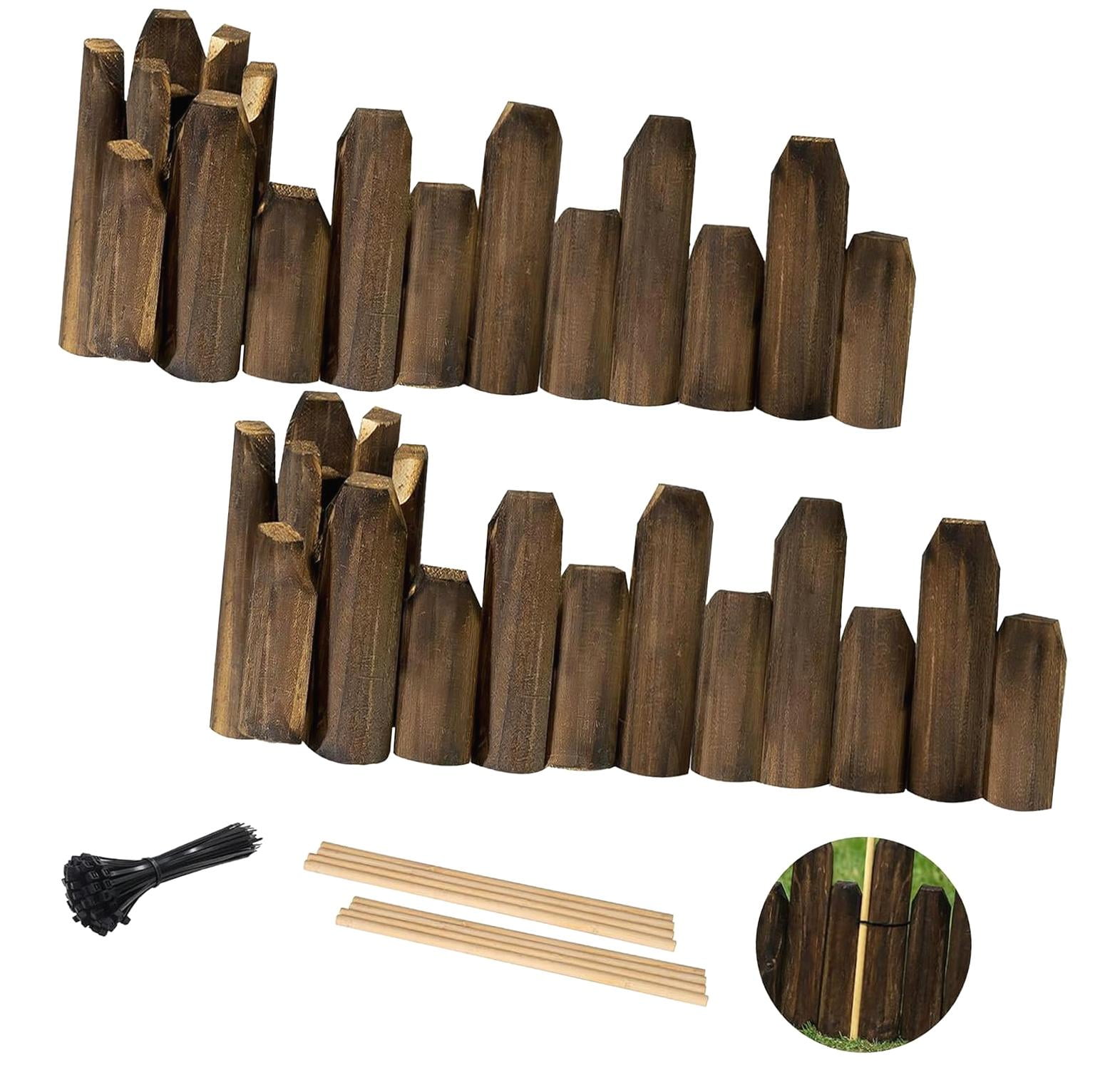 Myst Design Wooden Garden Edging for Landscaping – Staggered Half-Round ...