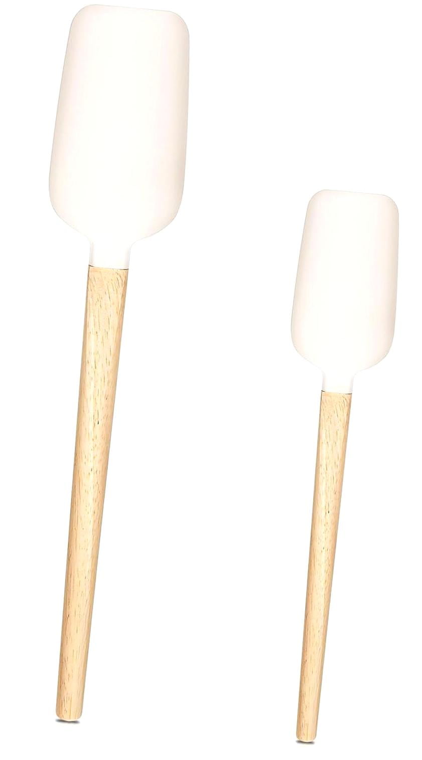 Myst Design Wooden Handle Spatula Set, 12" and 9" Rubber Spatula ...