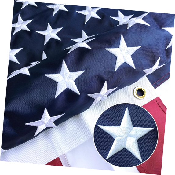 Myst Design for Outside, 5x8 Ft 210D Nylon US Flags with Embroidered ...