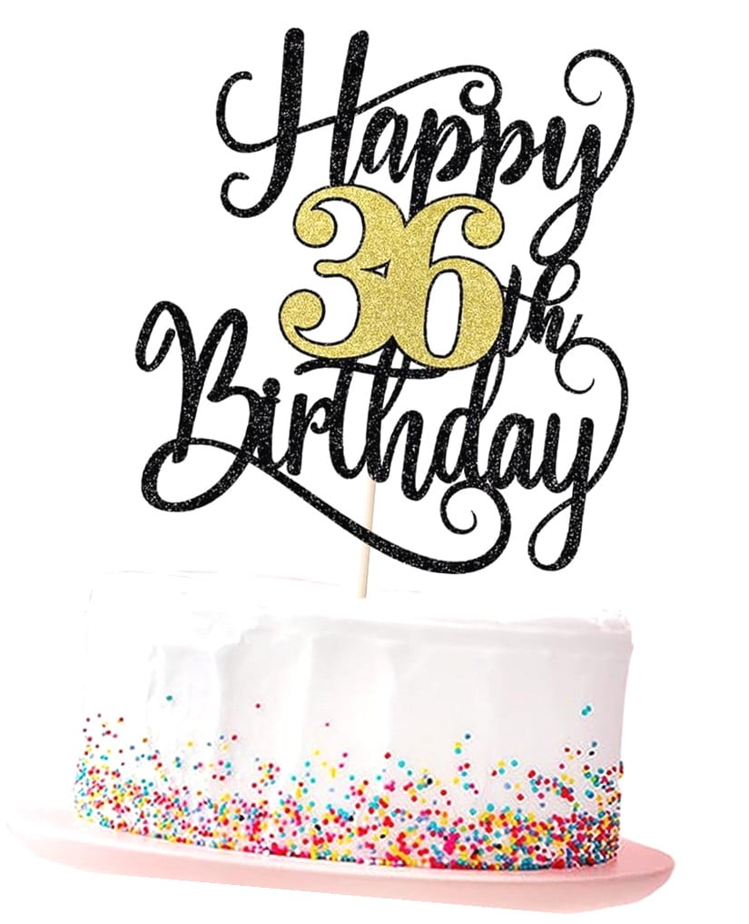 Myst Design happy 36th birthday cake topper, 36 birthday party cake ...