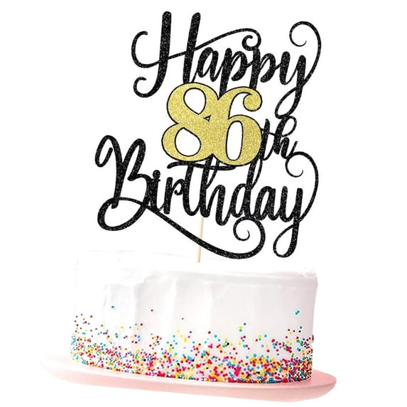 Myst Design happy 86th birthday cake topper, 86 birthday party cake ...
