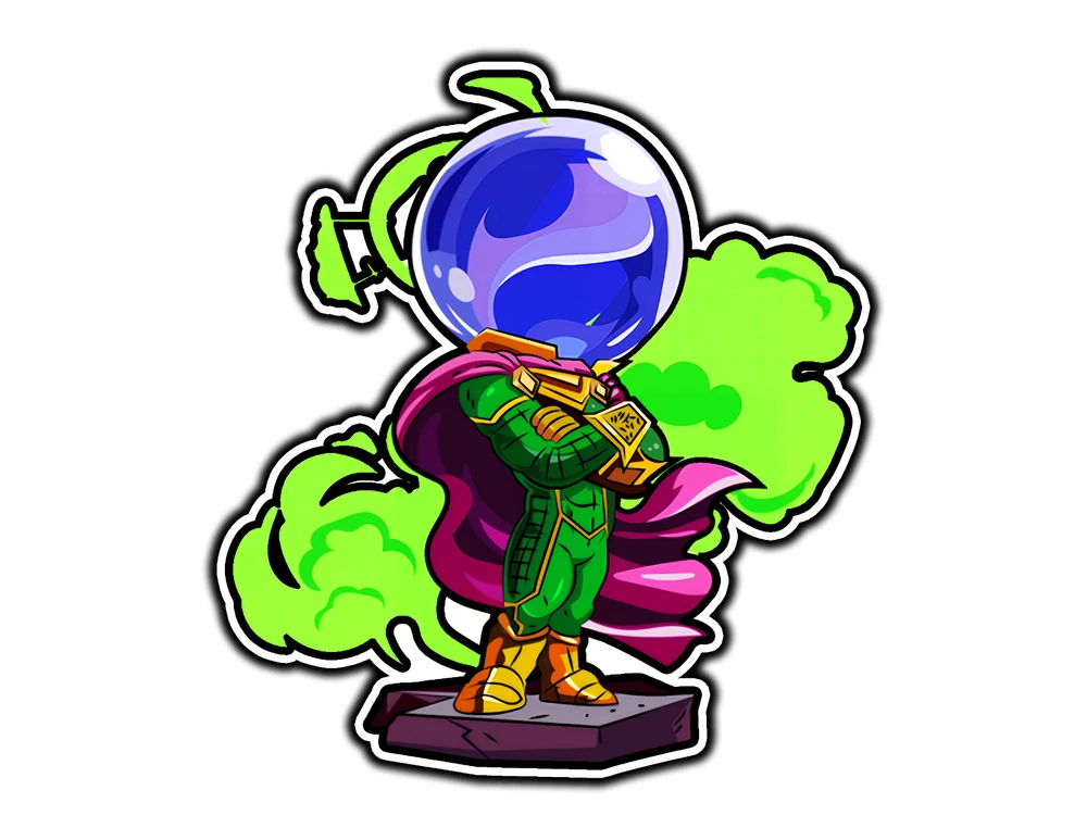 Mysterio Chibi Sticker Cartoon Sticker, Phone Decal Water Bottle ...