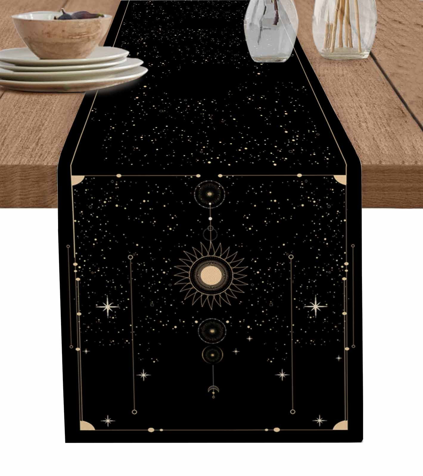 Mysterious Bohemian Wind In Star Galaxy Table Runners For Dining Room ...