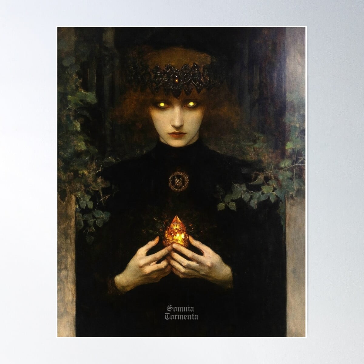 Mysterious Demonic Figure Surreal Dark Fantasy Art Poster Wall Art ...