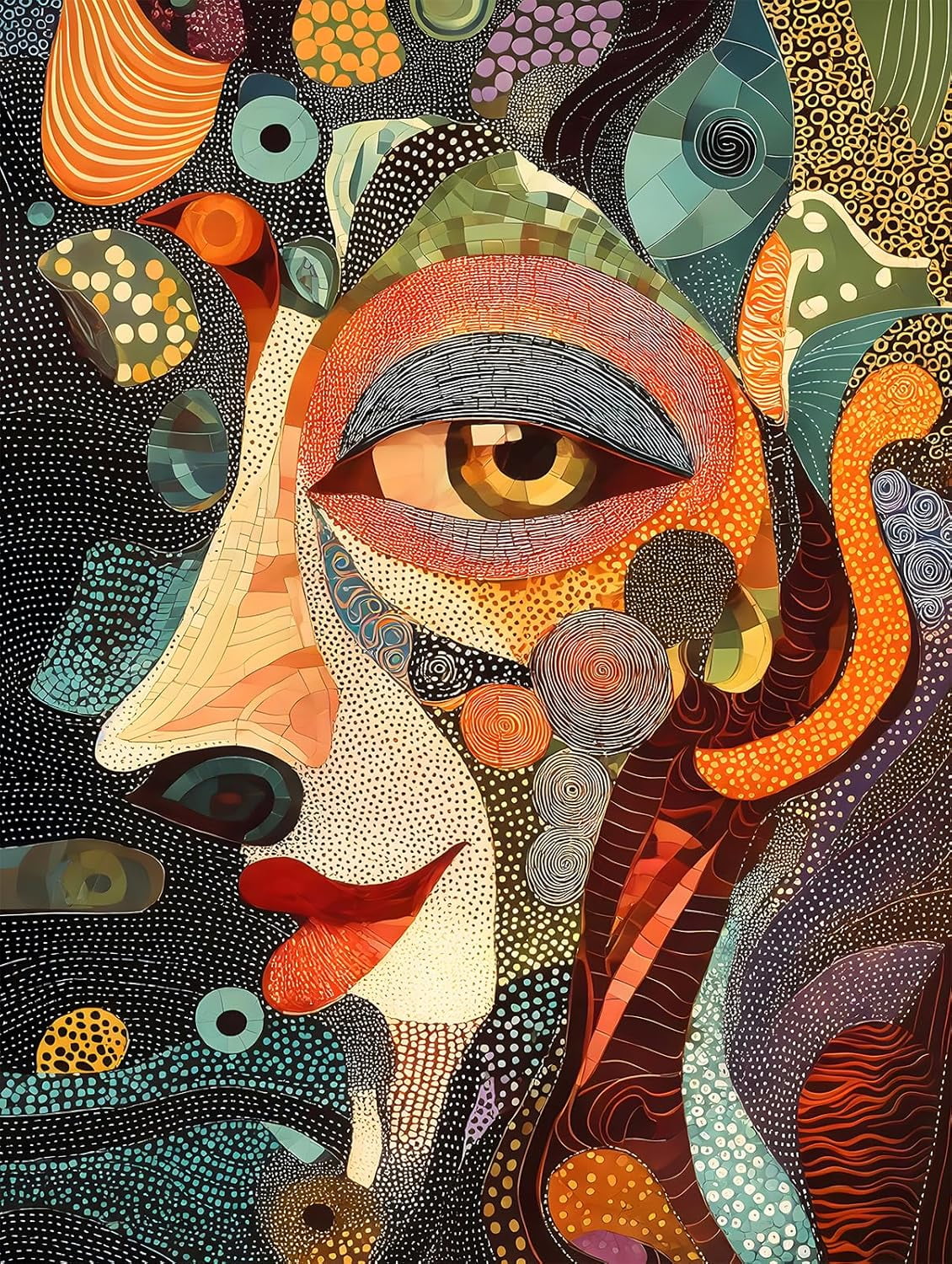 Mysterious Face Jigsaw Puzzles for Adults500 Pieces, 6 Colors on Back ...