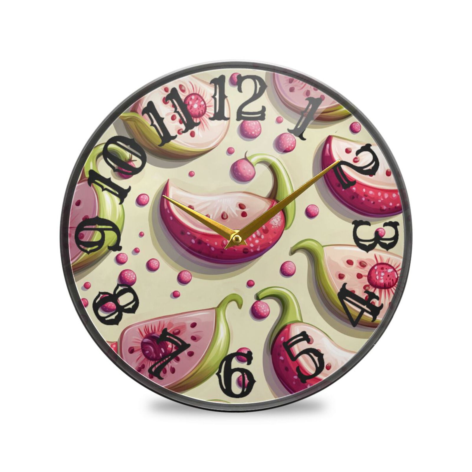 Mysterious Fruits Wall Clock 10 Inch Silent Non Ticking Battery ...