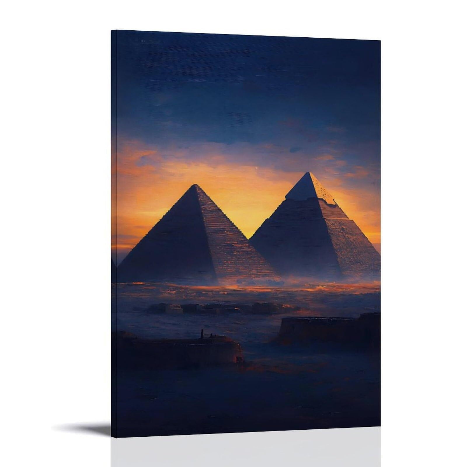 Mysterious Gothic Oil Painting Giza Pyramids in Egypt Vintage Dark ...