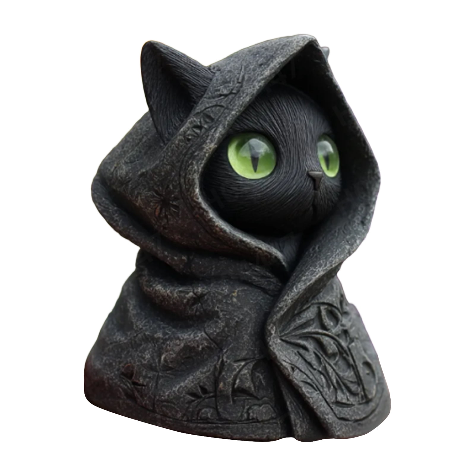 Mysterious Hooded Cat Garden Statue Figurines, Resin Crafted Dark ...