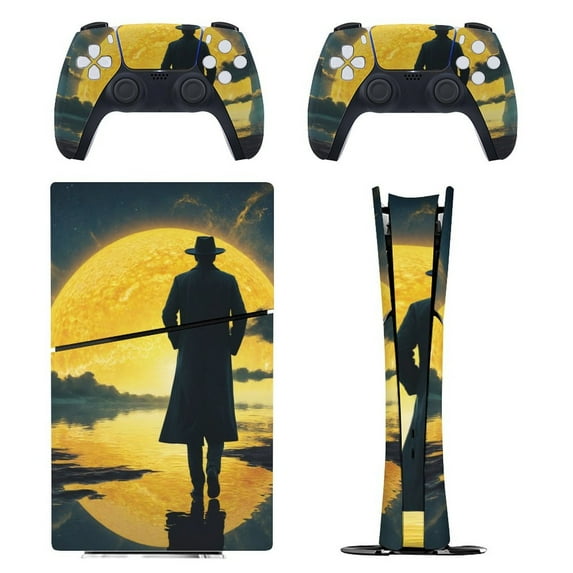 Mysterious Moon Silhouette Console Skin Bundle for PS5 Pro Slim Disc ...