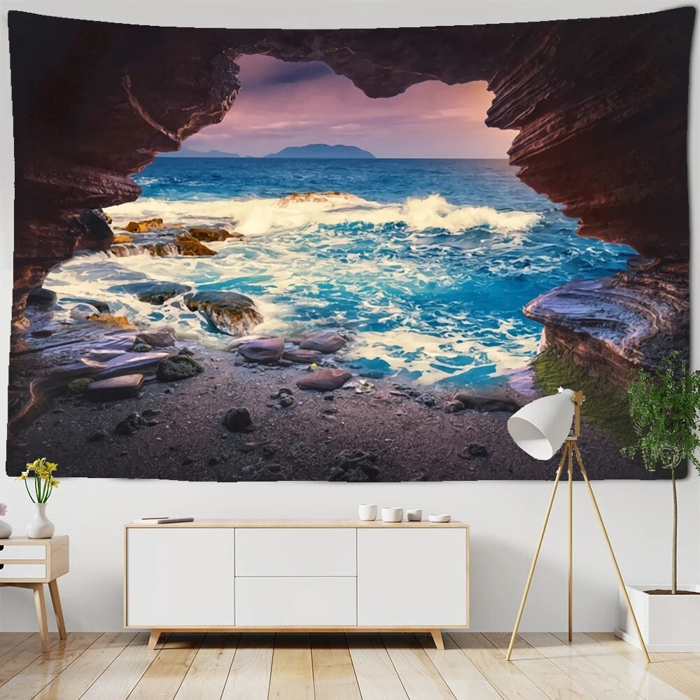 Mysterious Sea Beach Cave Tapestry Wall Hanging Bohemian Hippie Magic ...