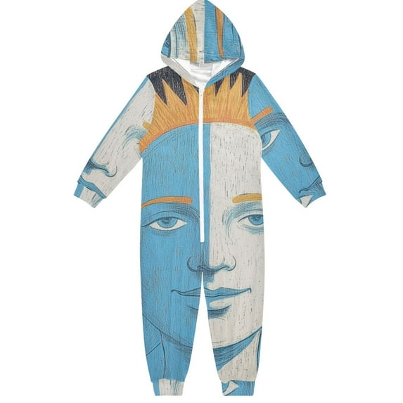 Mysterious Sun Personification Pattern One Piece Pajamas Soft Jumpsuit ...