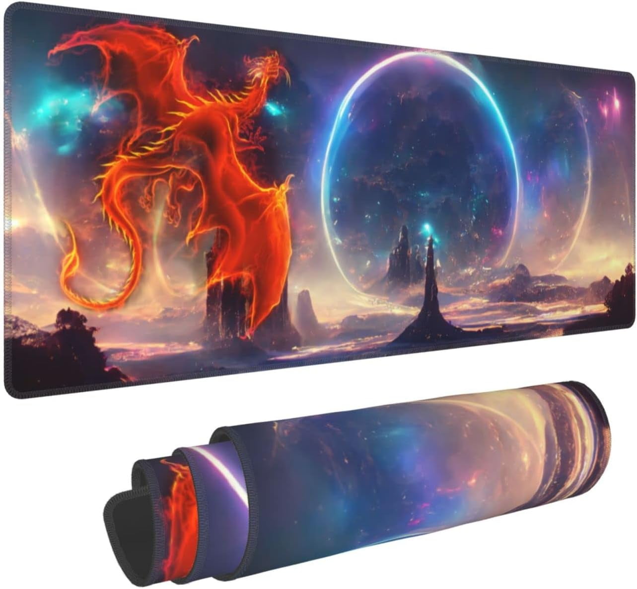 Mysterious World Fire Dragon Extended Professional Gaming Mouse Pad 31 ...