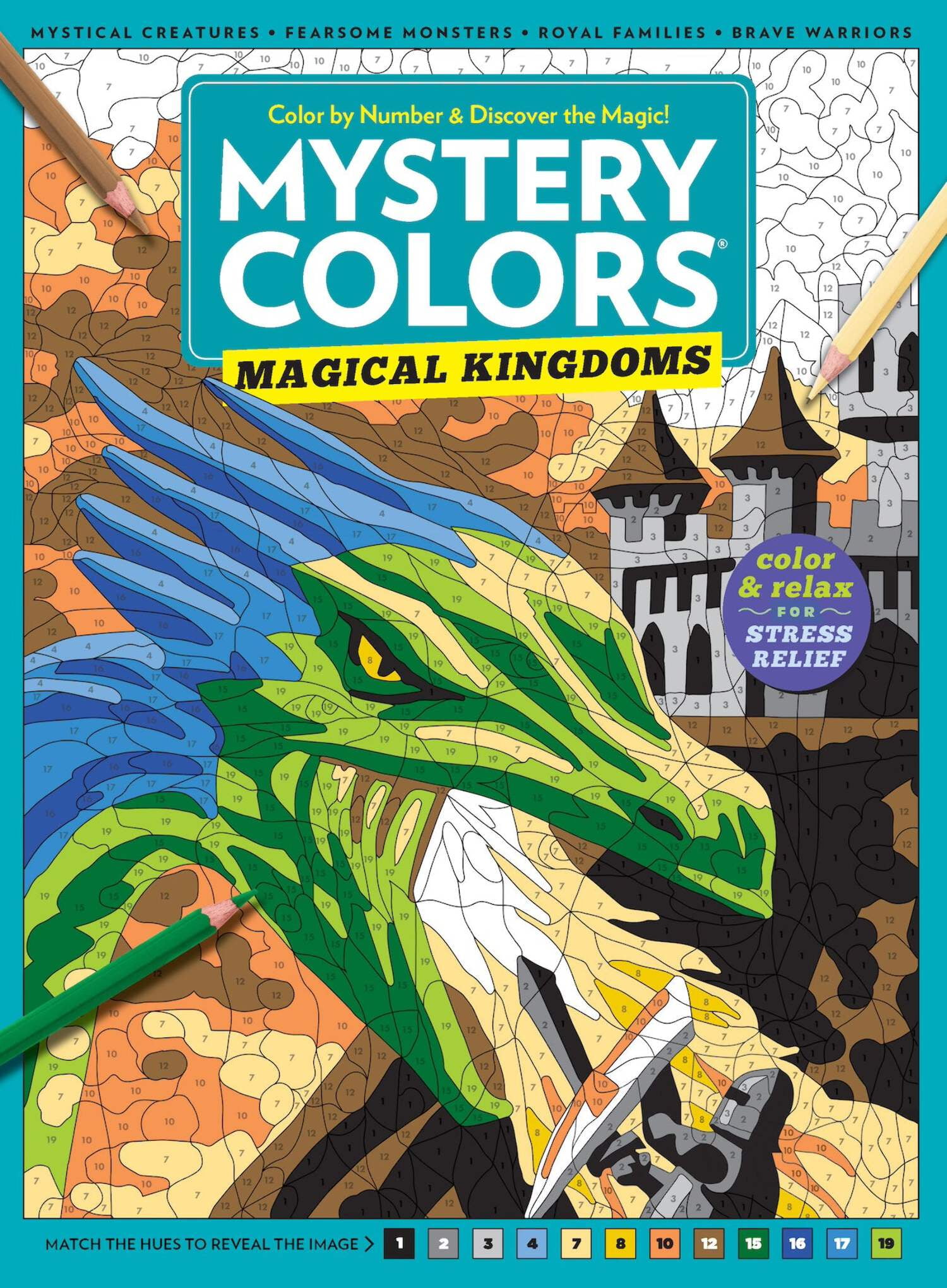 Mystery Colors - Magical Kingdom: Color By Number, Guess You're Drawing, Adult Coloring Book ...