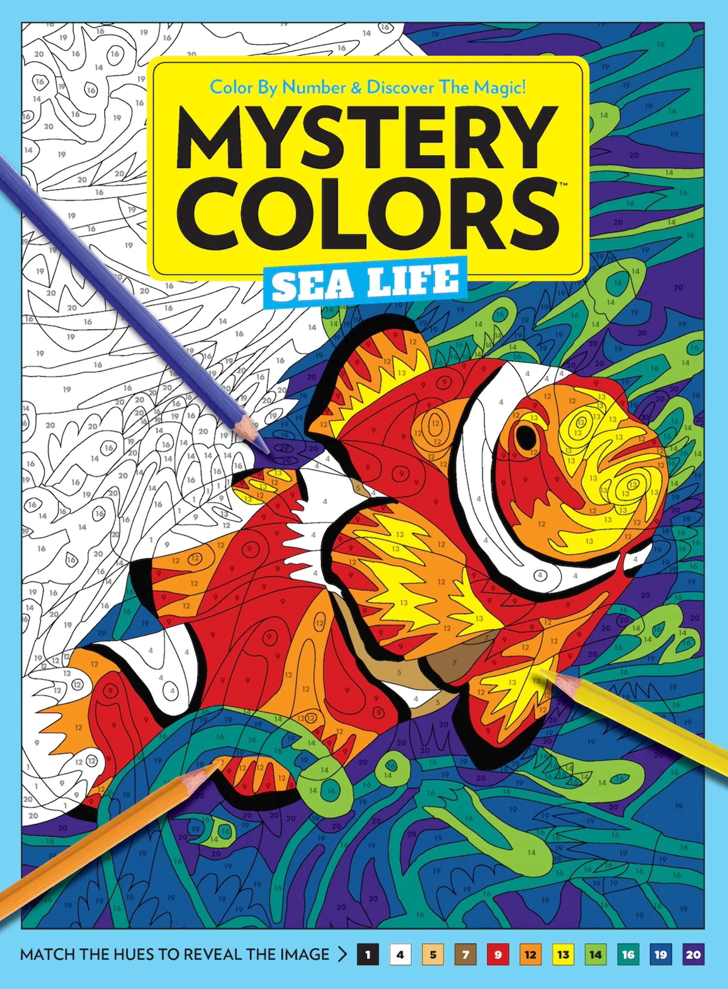 Mystery Colors - Sea Life: Adult Color By Number Coloring Book, Uncover ...