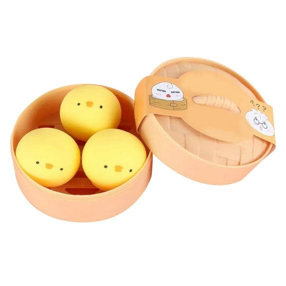 Mystery Dumpling Squishy 3-Pack – Jumbo Bao Stress Toys with Steamer ...