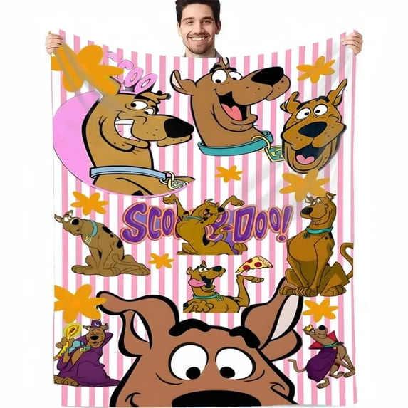 Mystery Gang Scooby-Doo Sherpa Blanket, Classic Cartoon Collage Art ...