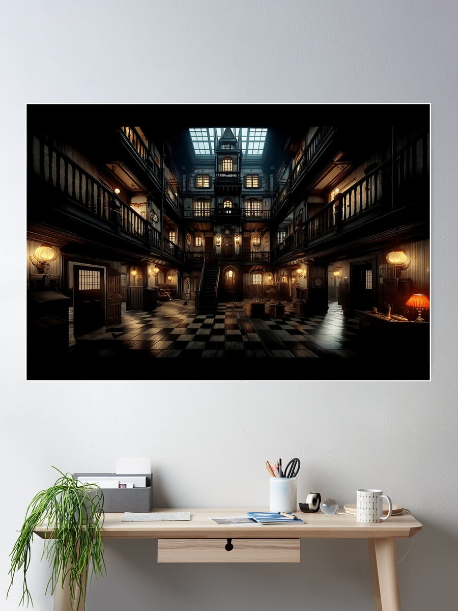 Mystery Manor-Haunted Hallways Poster Wall Art, Modern Wall Decor For ...