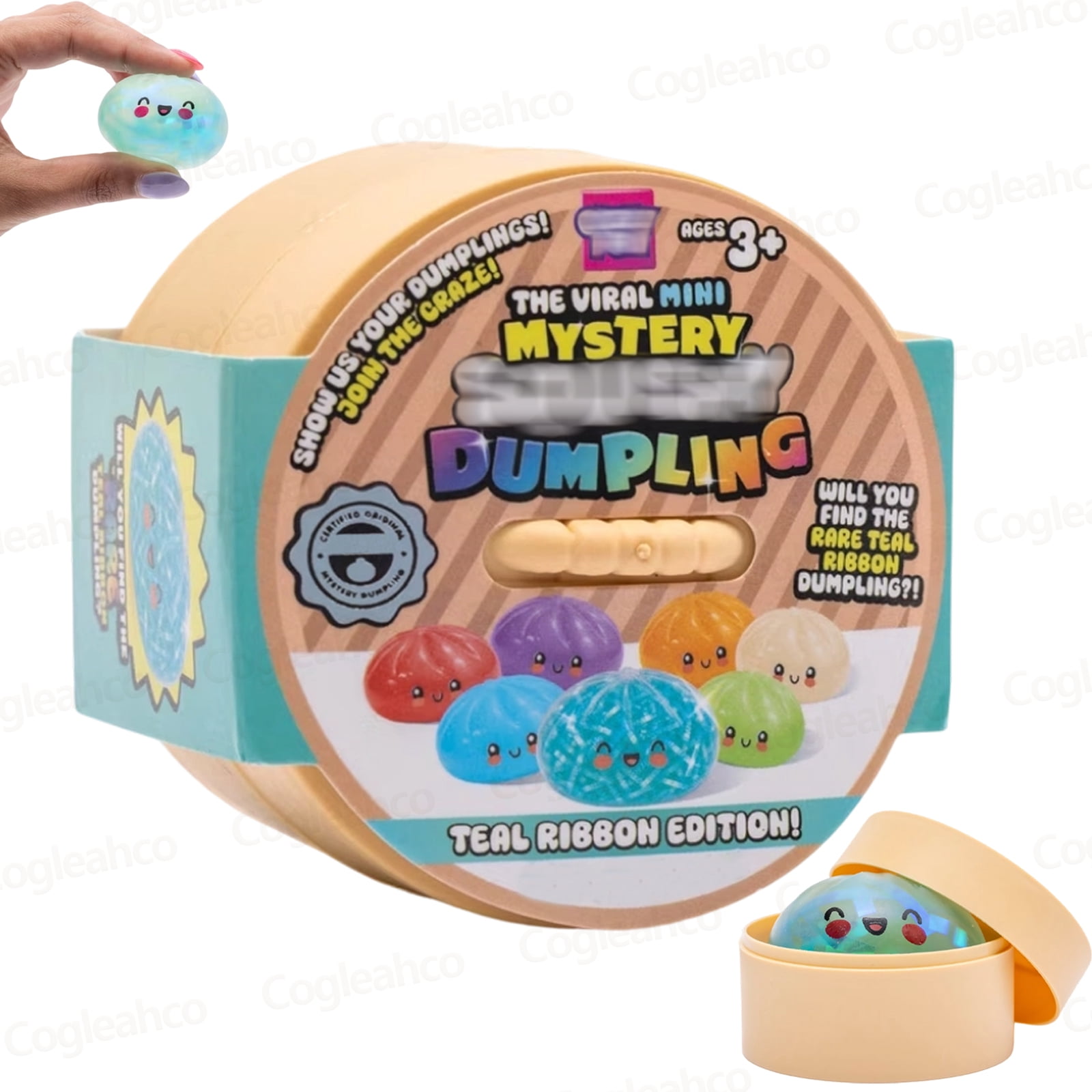 Mystery Mini Dumpling Stress Relief Toy with Teal Ribbon Dumplings ...