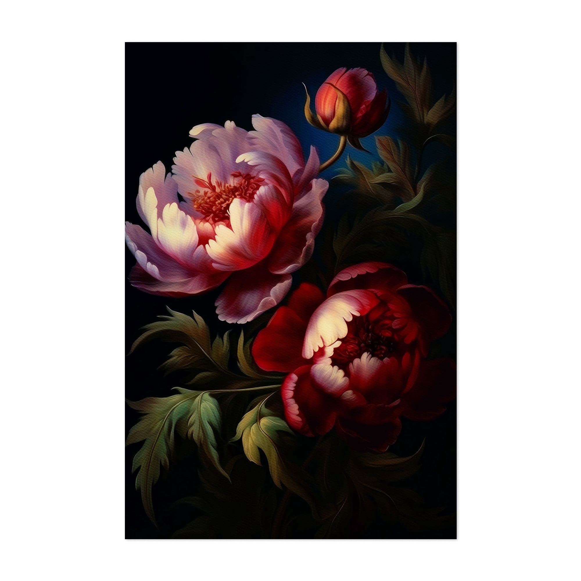 Mystery Moody Opulent Baroque Night Garden - Painting Floral Flowers ...