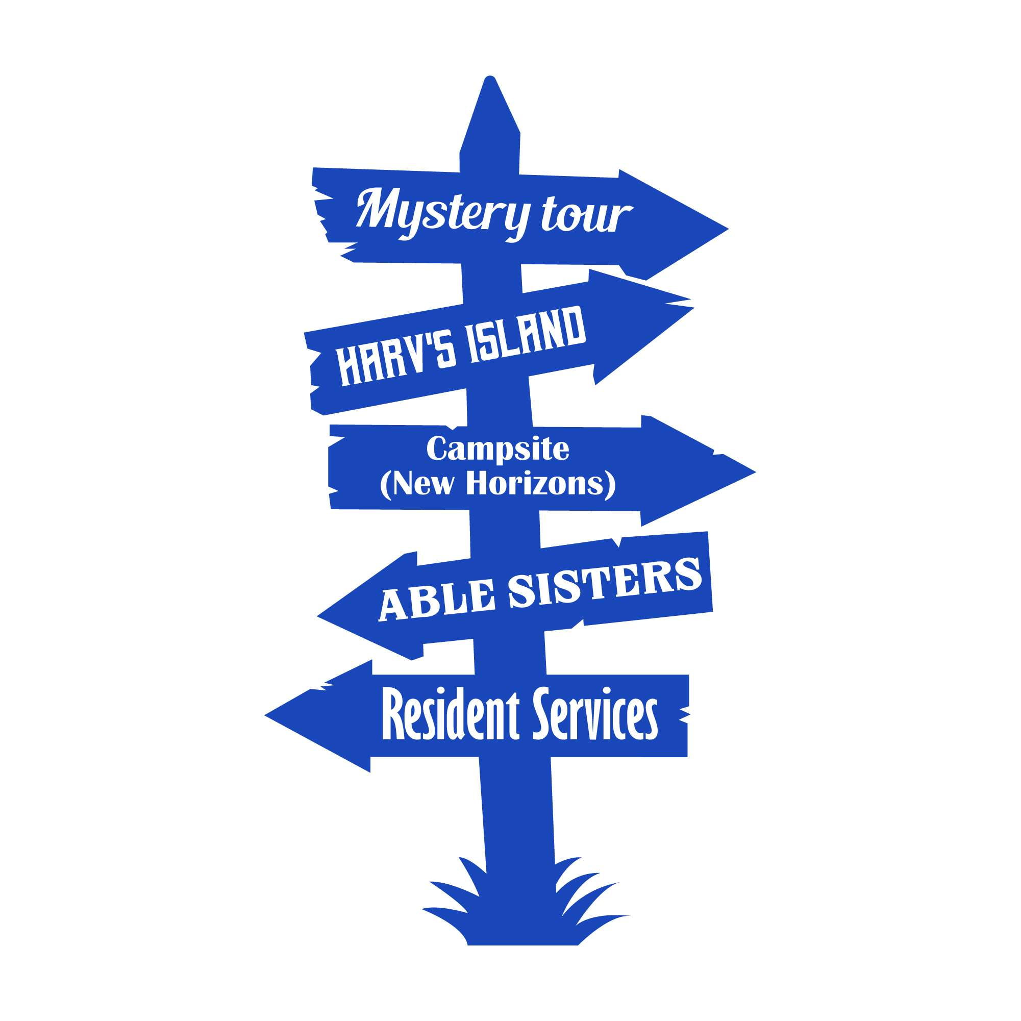 Mystery Tour Harv's Island Resident Services Direction Board Vinyl ...