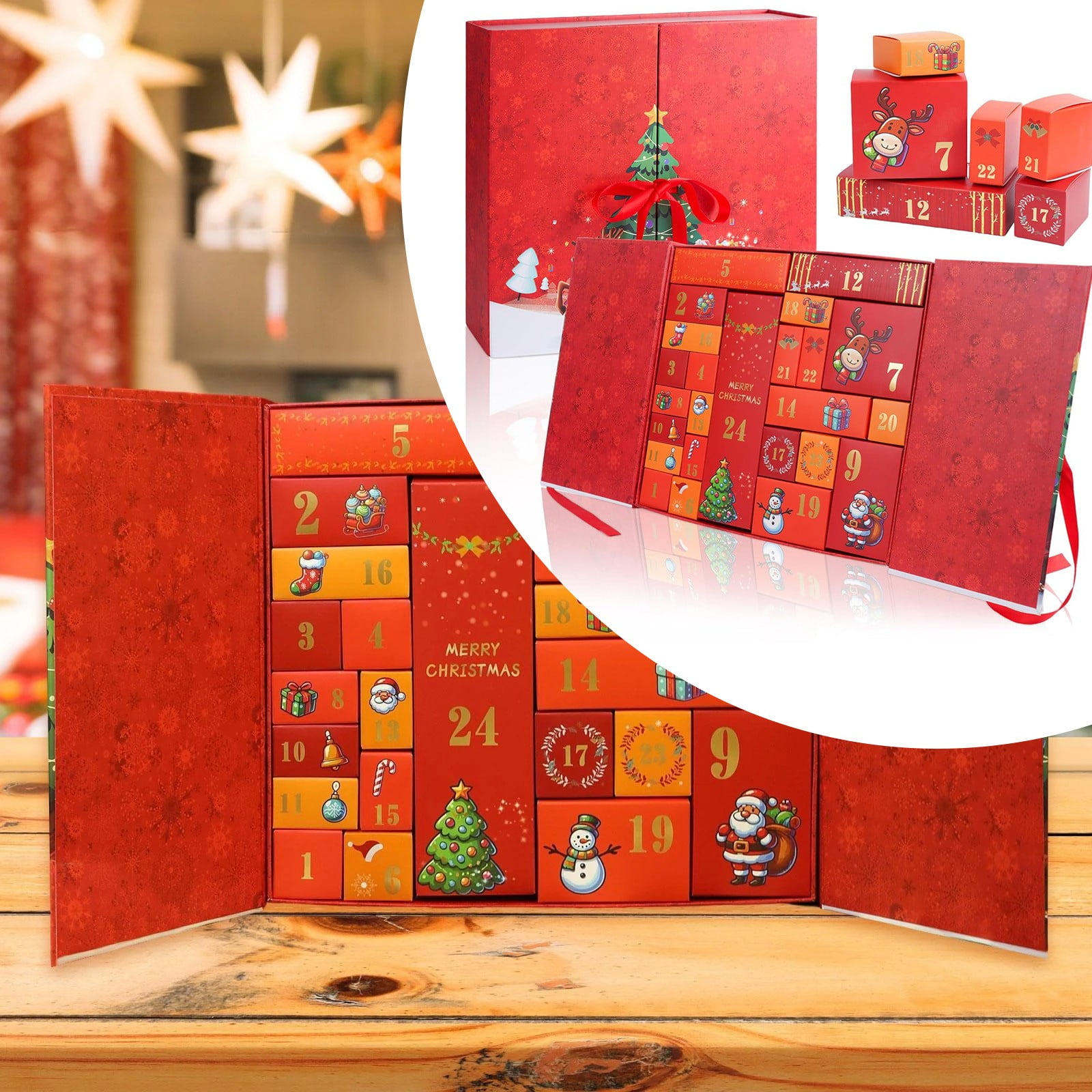 Mystery Wrapping Paper Advent Calendar Boxes Fillable Advent Calendar ...