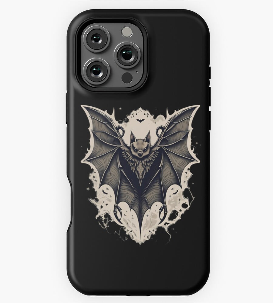Mystic Bat Tattoo Design Vintage Gothic Style with Magical Details ...