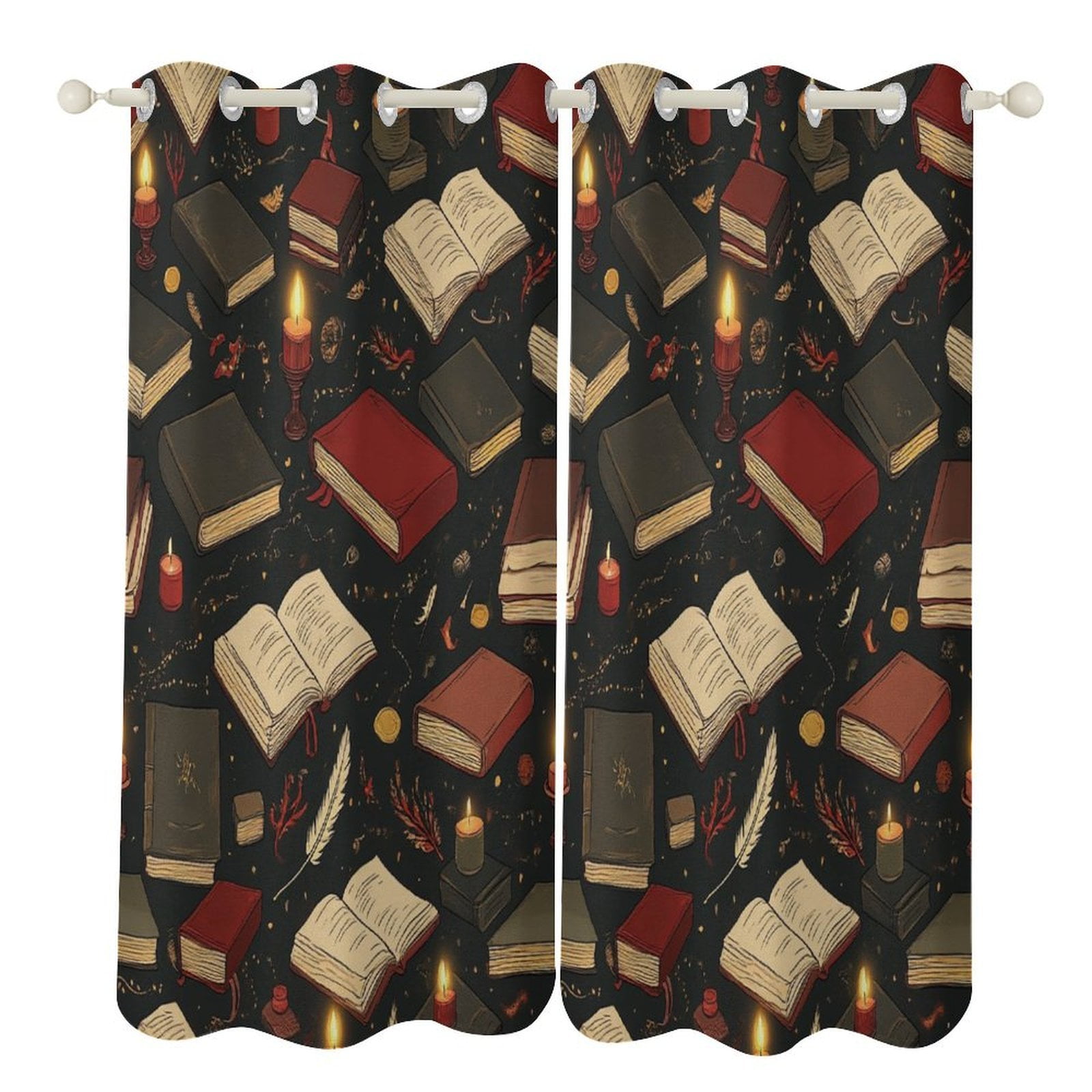 Mystic Books & Candles Window Blackout Curtain 3d Printed Blackout ...