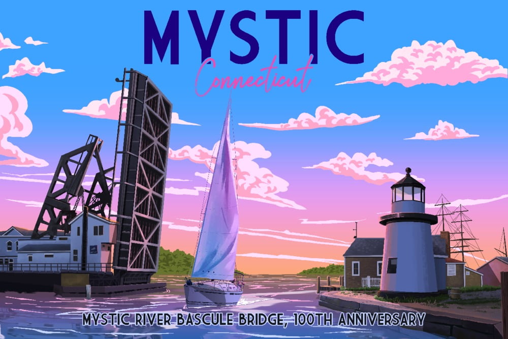 Mystic, Connecticut, 100th Anniversary (16x24 Giclee Gallery Art Print ...