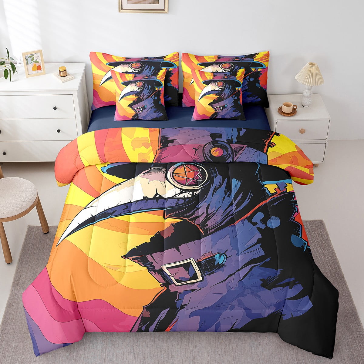 Mystic Crow 7 Pcs Comforter Set Full Size,Retro Raven Bedding ...