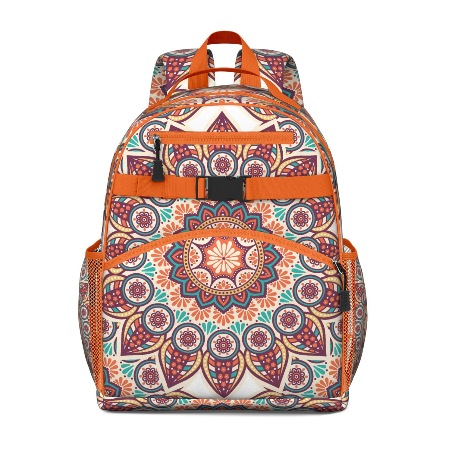 Mystic Ethnic Mandala Backpack - Adjustable & Ergonomic School Bag with Chest Strap - Walmart.com