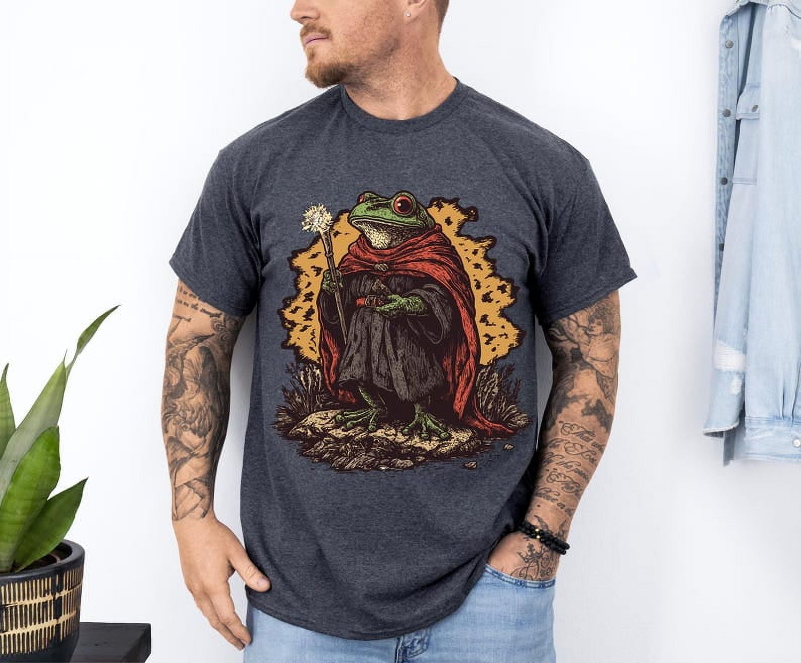 Mystic Frog T-Shirt, Wizard Frog Witchcore Tee, Fantasy Cottagecore ...