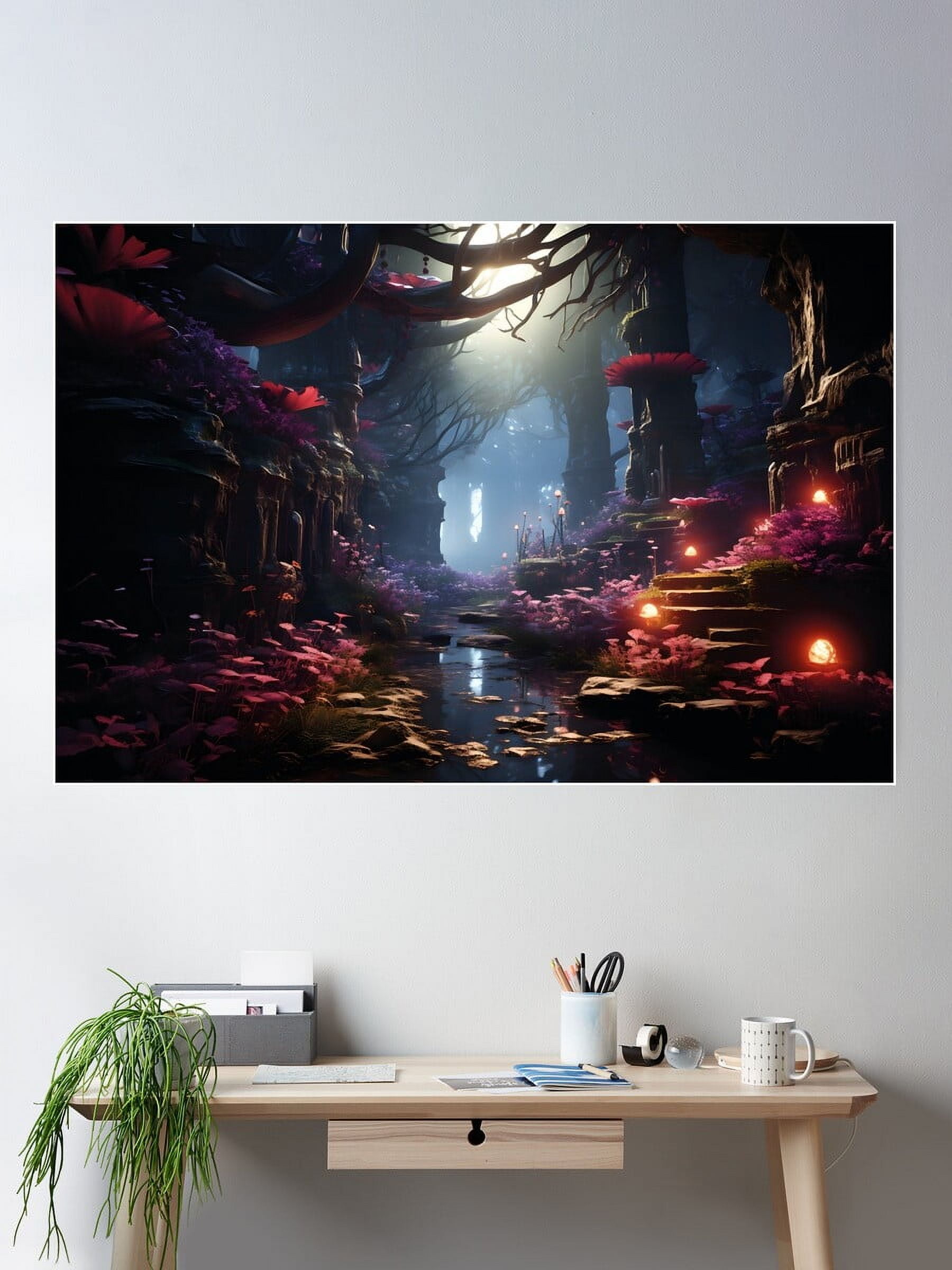 Mystic Glowing Brook Landscape Format Poster Or Wall Art Poster Wall ...