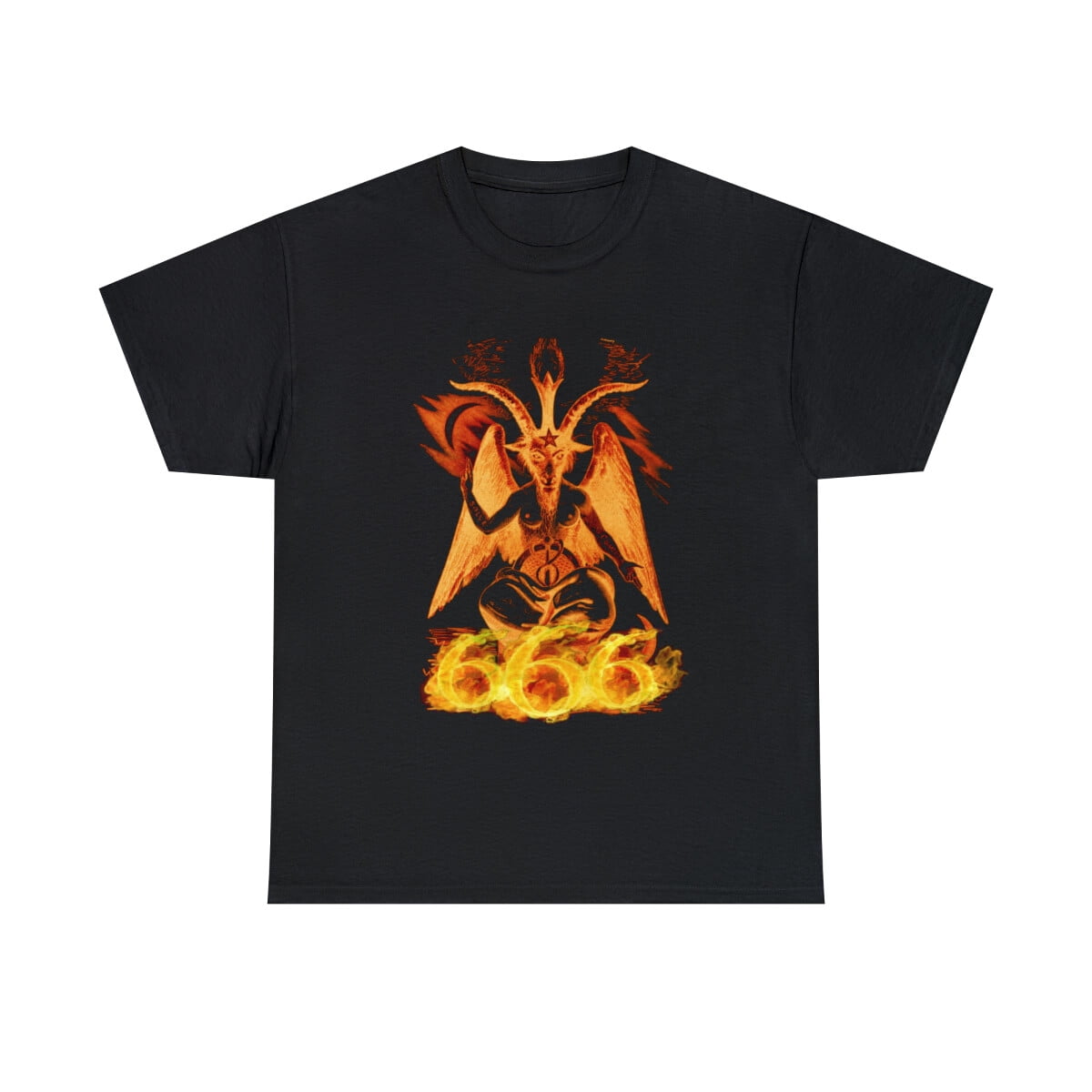 Mystic Goat Beast Golden Fire Graphic Shirt - Walmart.com